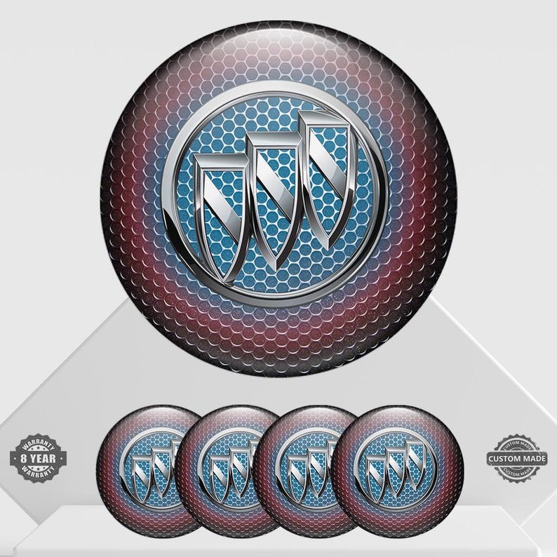 Buick Domed Stickers Hub Emblem Badges Logo 4 Pcs Glossy Resin Epoxy ...