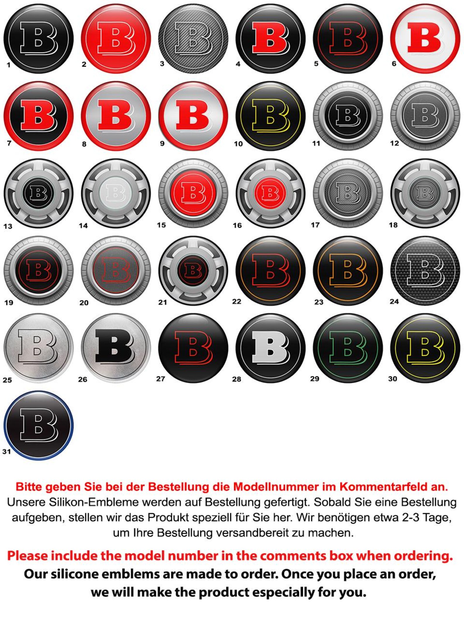 Brabus Domed Stickers Hub Emblem Logo 4 Pcs Glossy Resin Epoxy Decals ...