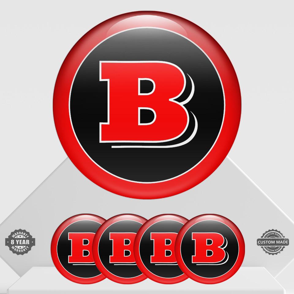 Brabus Domed Stickers Hub Emblem Logo 4 Pcs Glossy Resin Epoxy Decals ...
