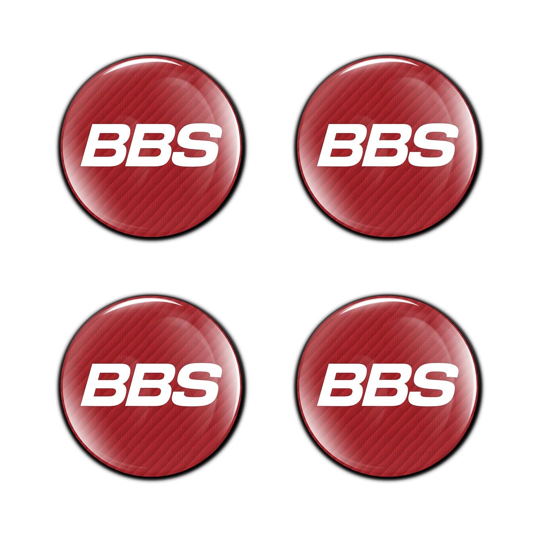 BBS Wheel Center Cap Stickers Glossy Domed Rim Decals 4pcs Set Epoxy ...