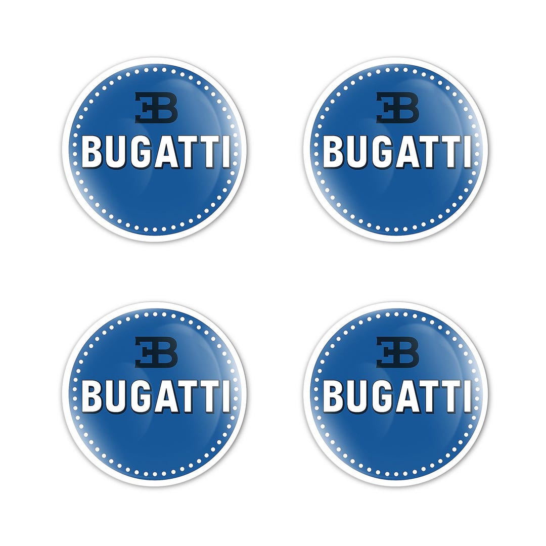 Bugatti Wheel Center Cap Stickers Glossy Domed Rim Decals 4pcs Set ...