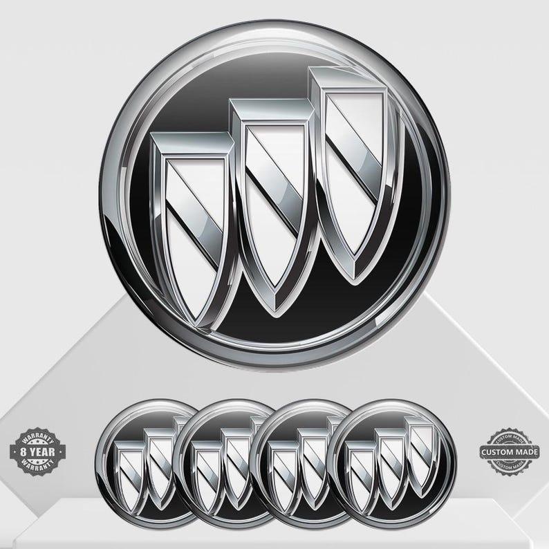 Buick Stickers Domed Hub Emblem Badges Logo 4 Pcs Glossy Resin Epoxy ...