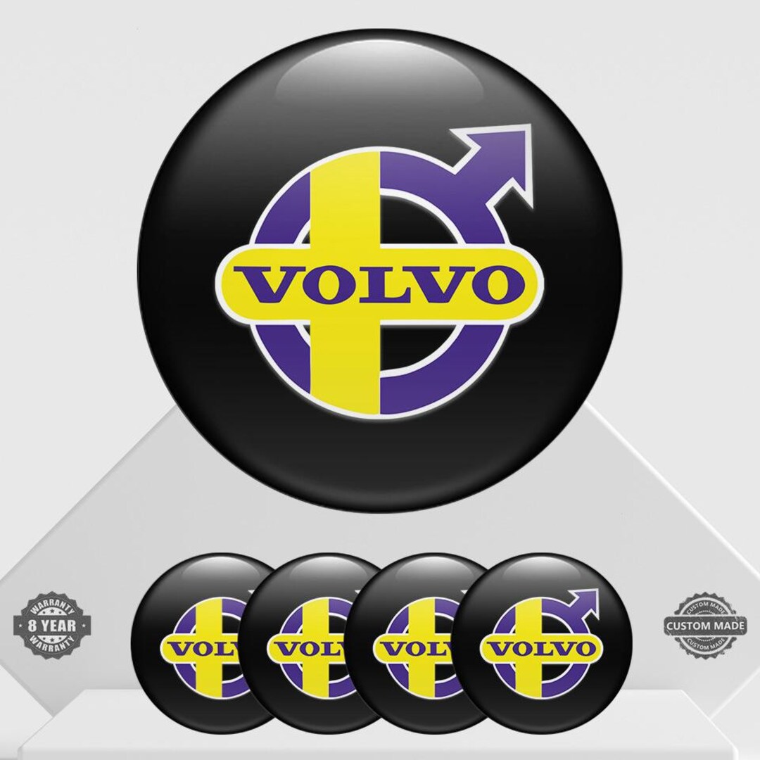 Volvo Wheel Center Cap Stickers: Domed Gel Epoxy Resin Emblems - 4 Pcs ...