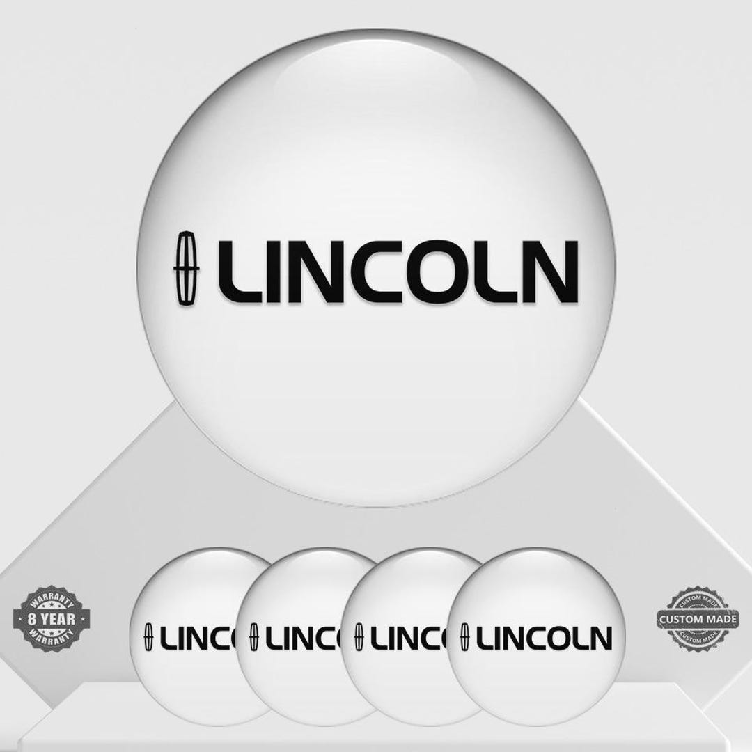 Lincoln Stickers Domed Wheel Center Caps Rims Glossy Hub Emblem Logo ...