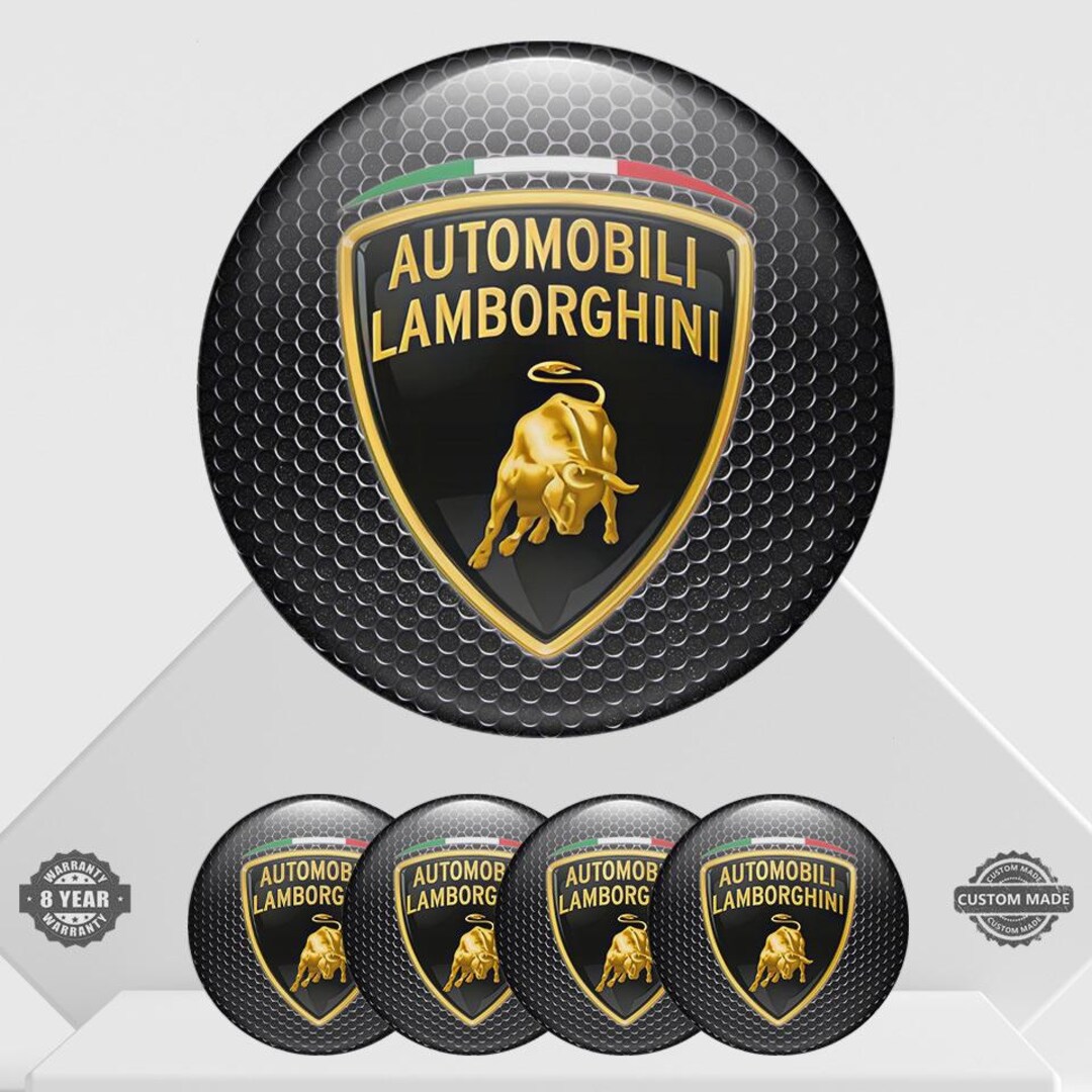 Lamborghini Stickers Wheel Center Caps Rims Domed Hub Emblem Logo ...