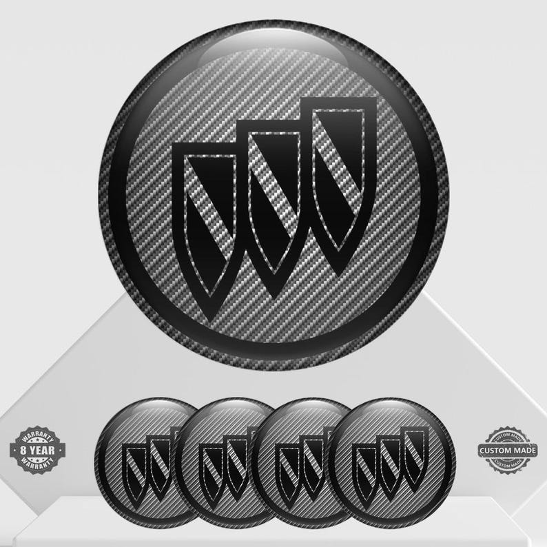 Buick Stickers Domed Hub Emblem Badges Logo 4 Pcs Glossy Resin Epoxy ...