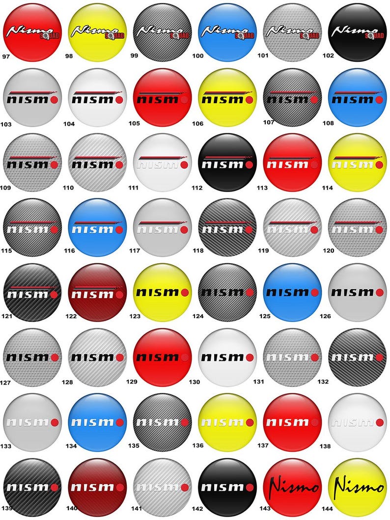 Nismo Domed Wheel Center Cap Stickers: Epoxy Resin Emblem Badges - 4 ...