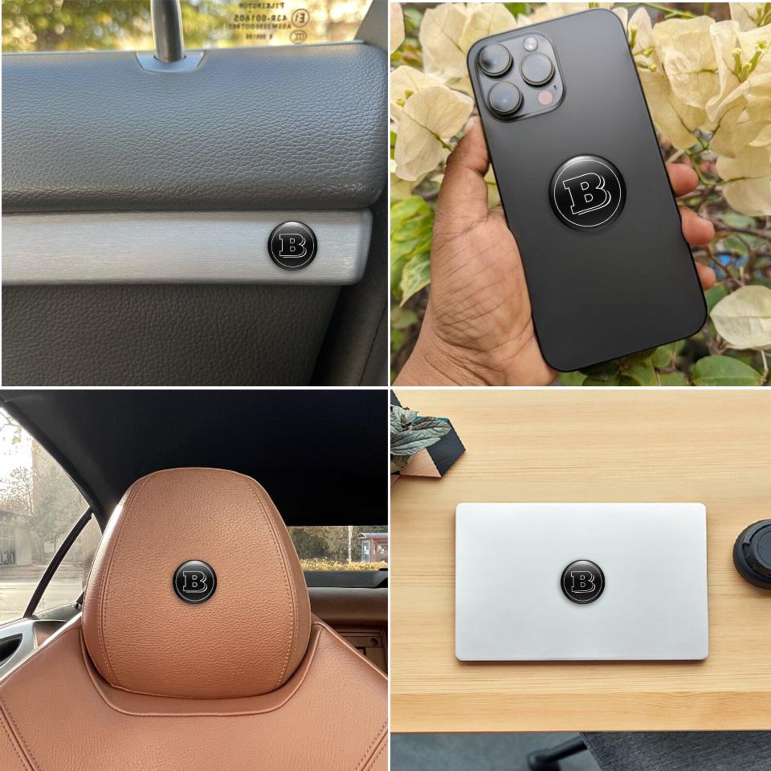 Brabus Domed Stickers Hub Emblem Logo 4 Pcs Glossy Resin Epoxy Decals ...