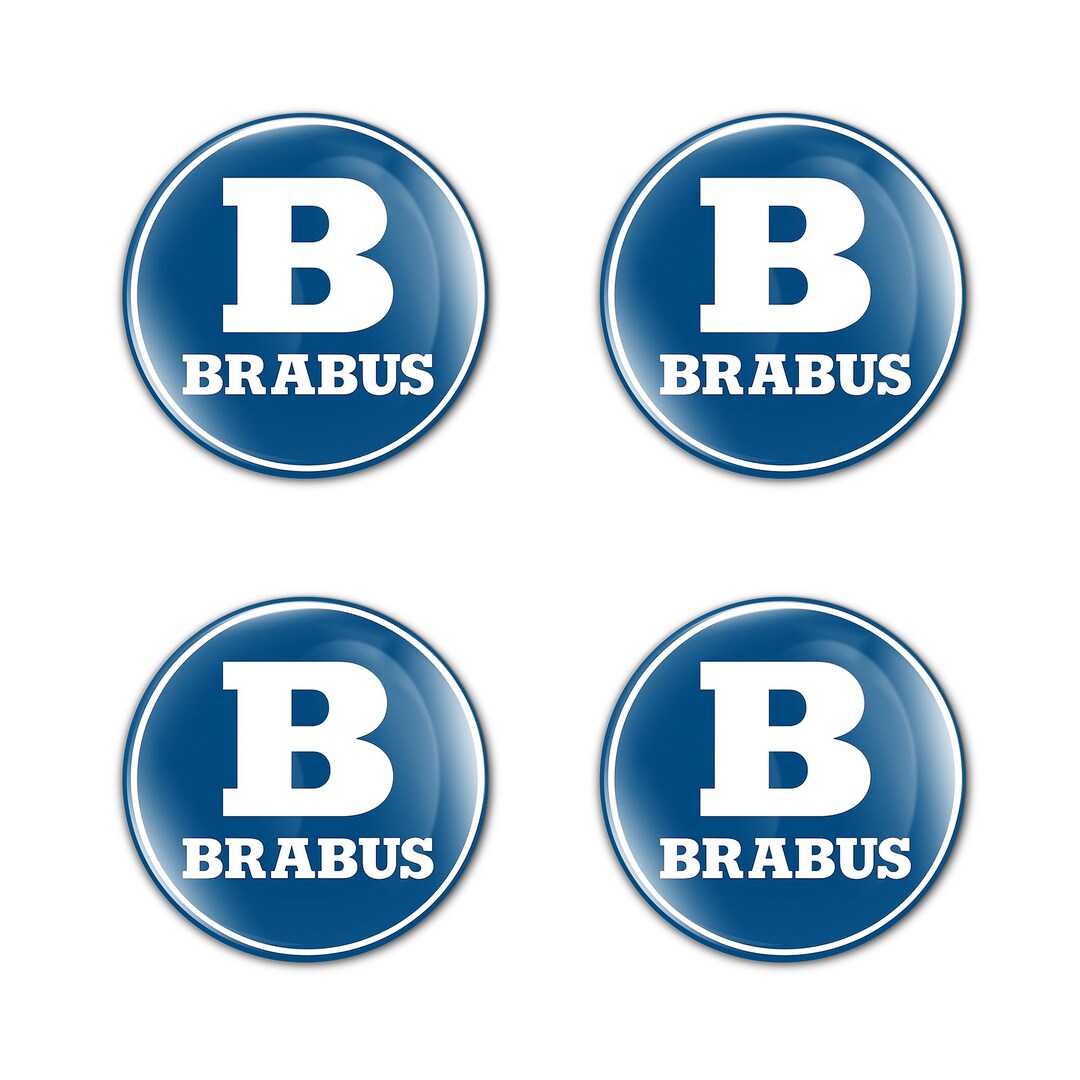 Brabus Wheel Center Cap Stickers Glossy Domed Rim Decals 4pcs Set Epoxy ...