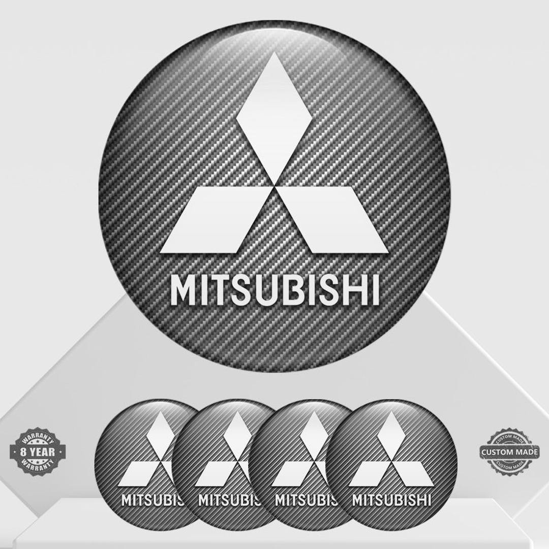 Mitsubishi Stickers Domed Wheel Center Caps Rims Glossy Hub Emblem Logo ...