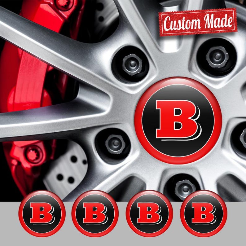 Brabus Domed Stickers Hub Emblem Logo 4 Pcs Glossy Resin Epoxy Decals ...