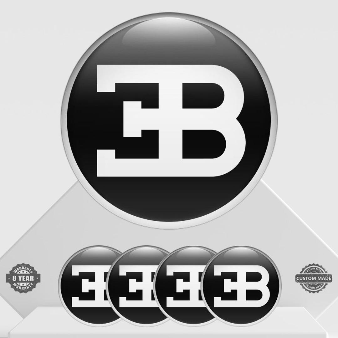 Bugatti Epoxy Domed Stickers Hub Emblem Logo 4 Pcs Glossy Resin Decals ...