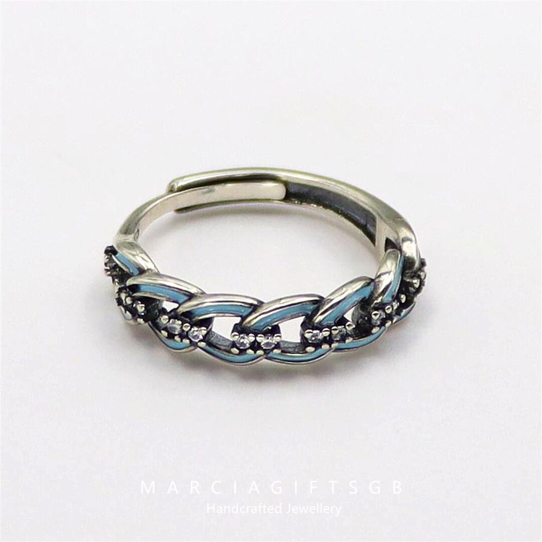 S925 Cuban Chain Design Colourful Drip Set Zirconia Ring - Etsy
