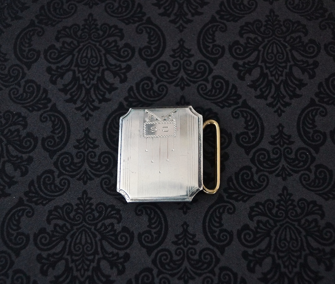 Vintage Dunn Bros Art Deco Monogrammed Etched Design Sterling Silver ...