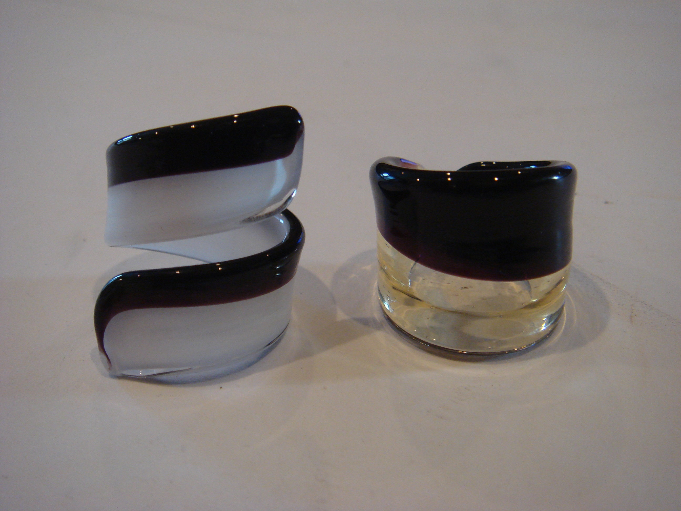 Two Murano Vintage Glass Rings. Venetian Glass Rings. Two Tone | Etsy