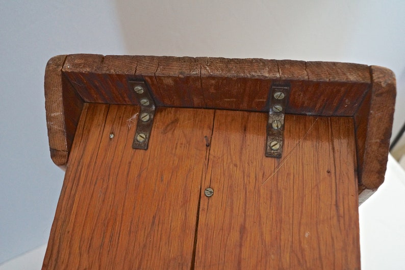 Rustic Old Primitive Wood Stool. Distressed Wooden Foot Stool / Small ...