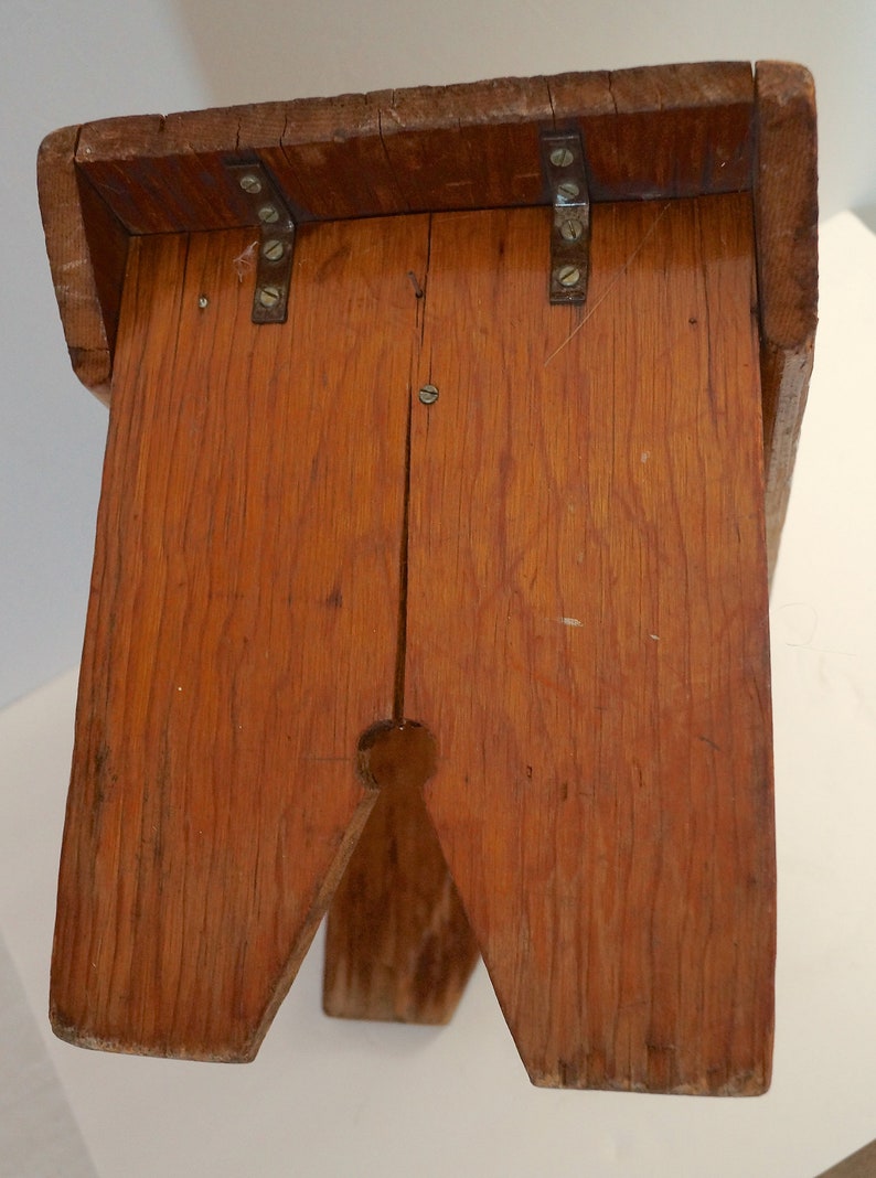 Rustic Old Primitive Wood Stool. Distressed Wooden Foot Stool / Small ...