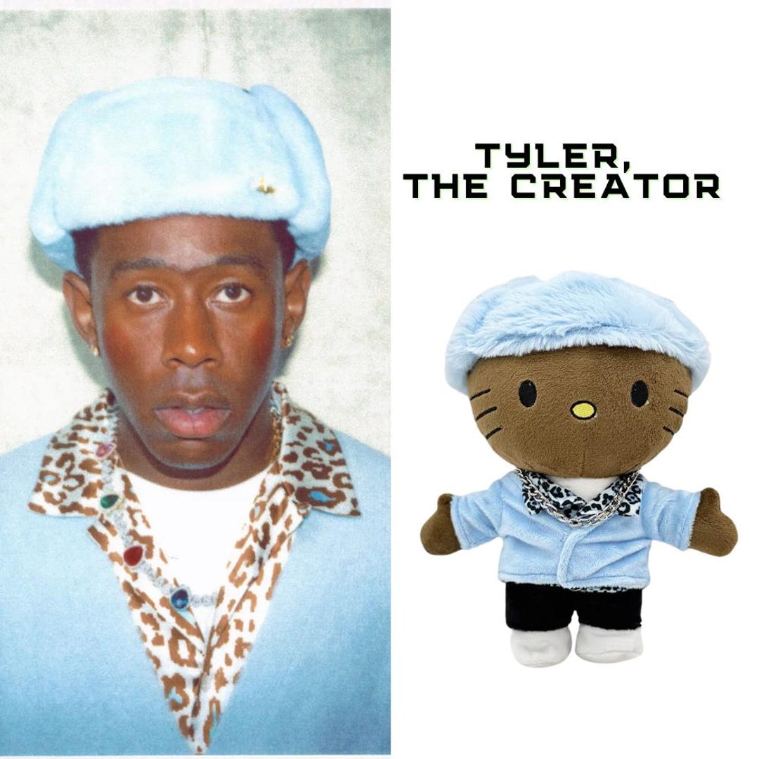 Hello Kitty Tyler the Creator Blue Sky Hat Clothes Plush Doll Figure ...