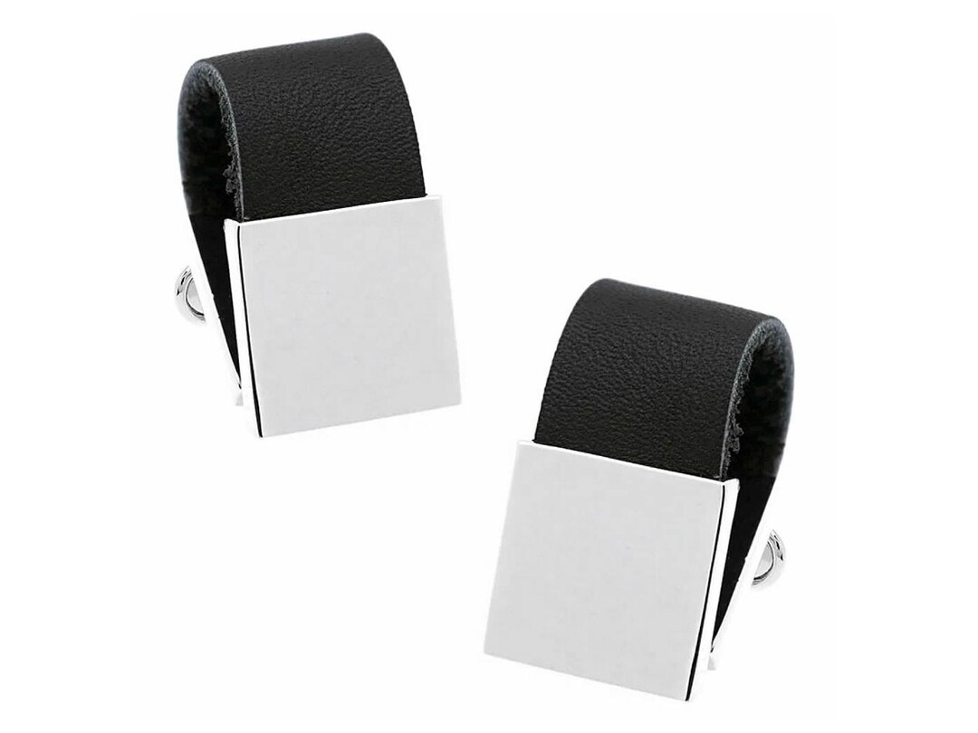 Black Wrap Around Leather Cufflinks - Etsy