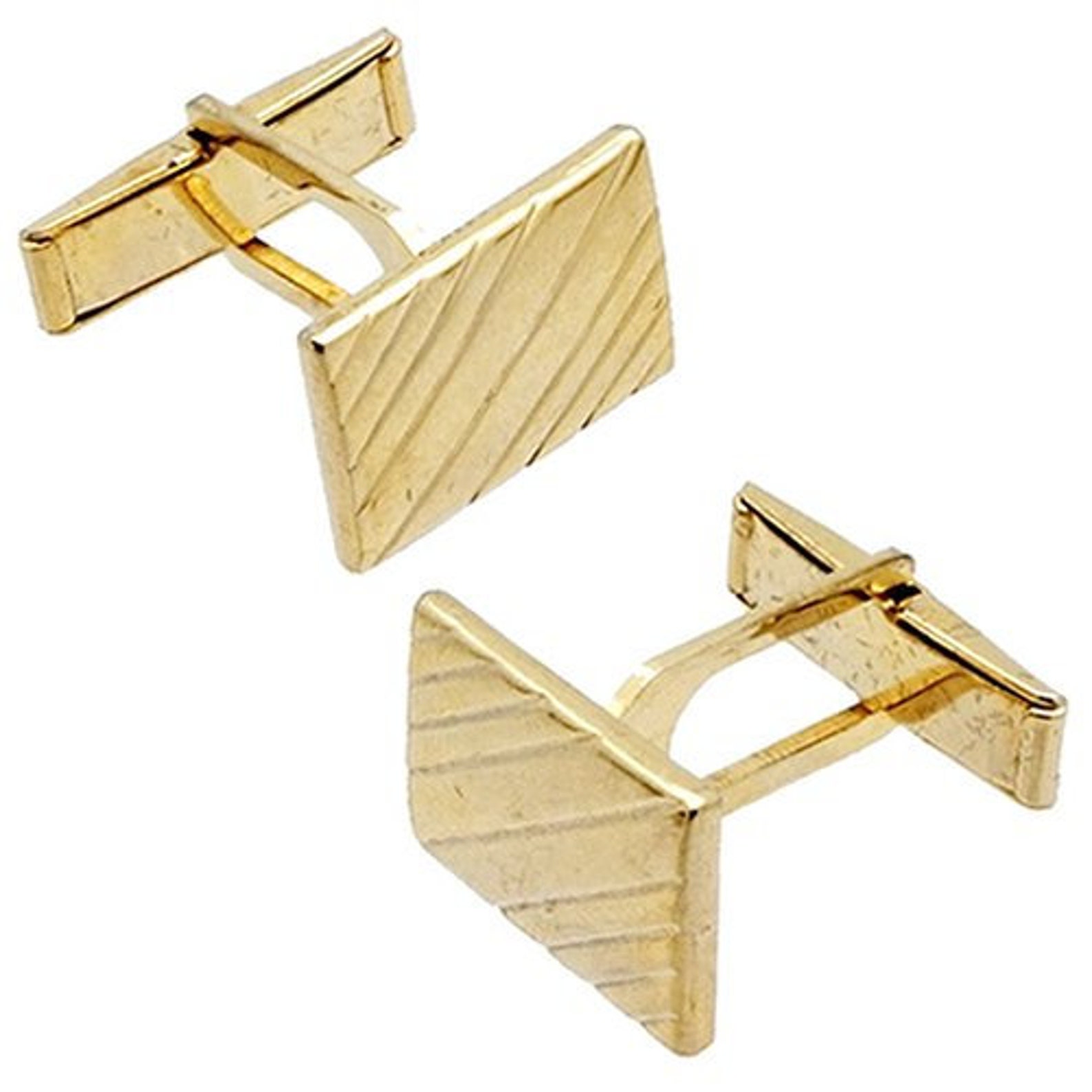 Antique/vintage Gold Tone Rectangle Cufflinks #1414 - Etsy