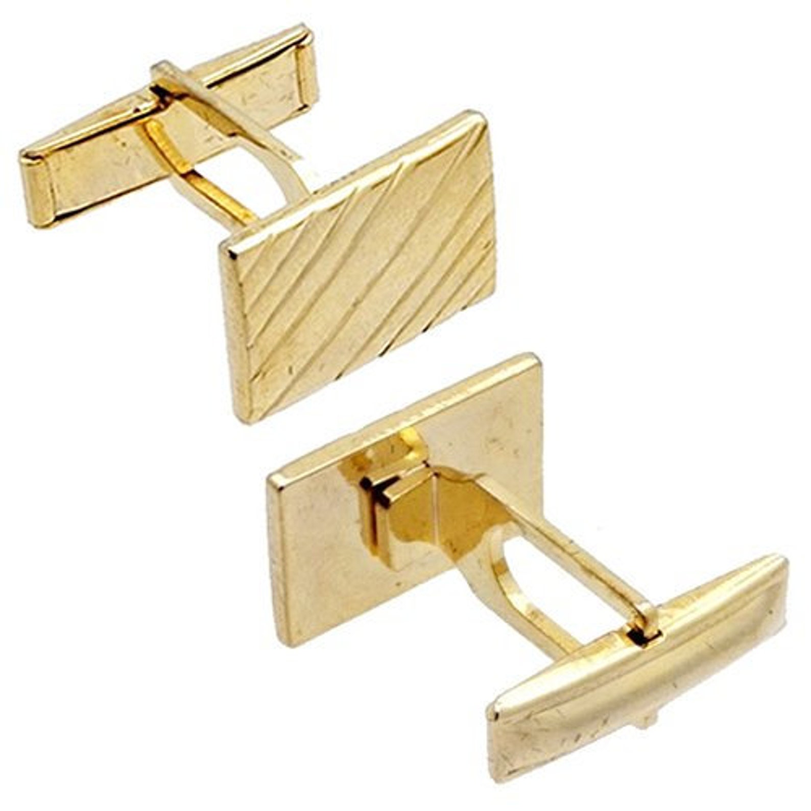 Antique/vintage Gold Tone Rectangle Cufflinks #1414 - Etsy