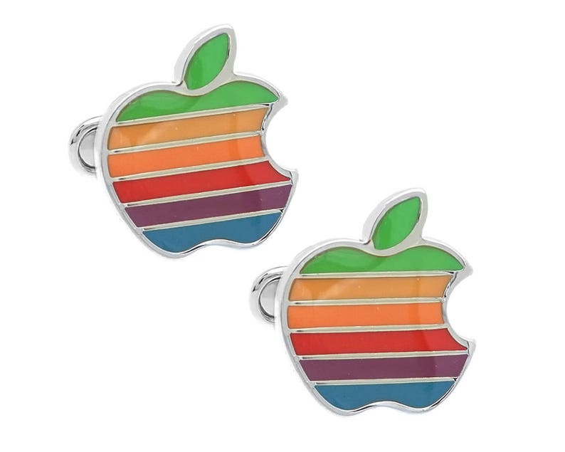 Apple Rainbow Cufflinks - Etsy