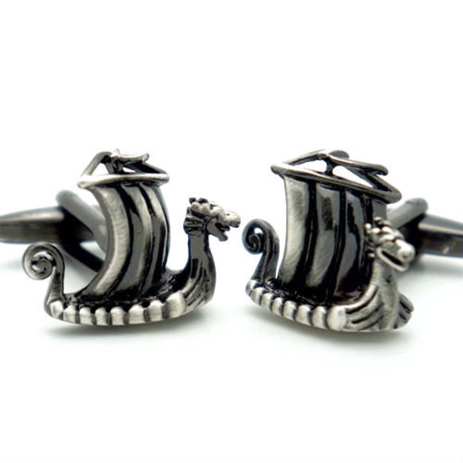 Antique Finish Viking Longboat Cufflinks | Etsy