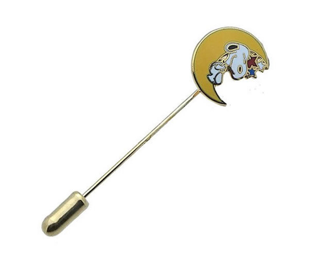 Vintage 1970's Aviva Snoopy Stick Pin Moon - Etsy