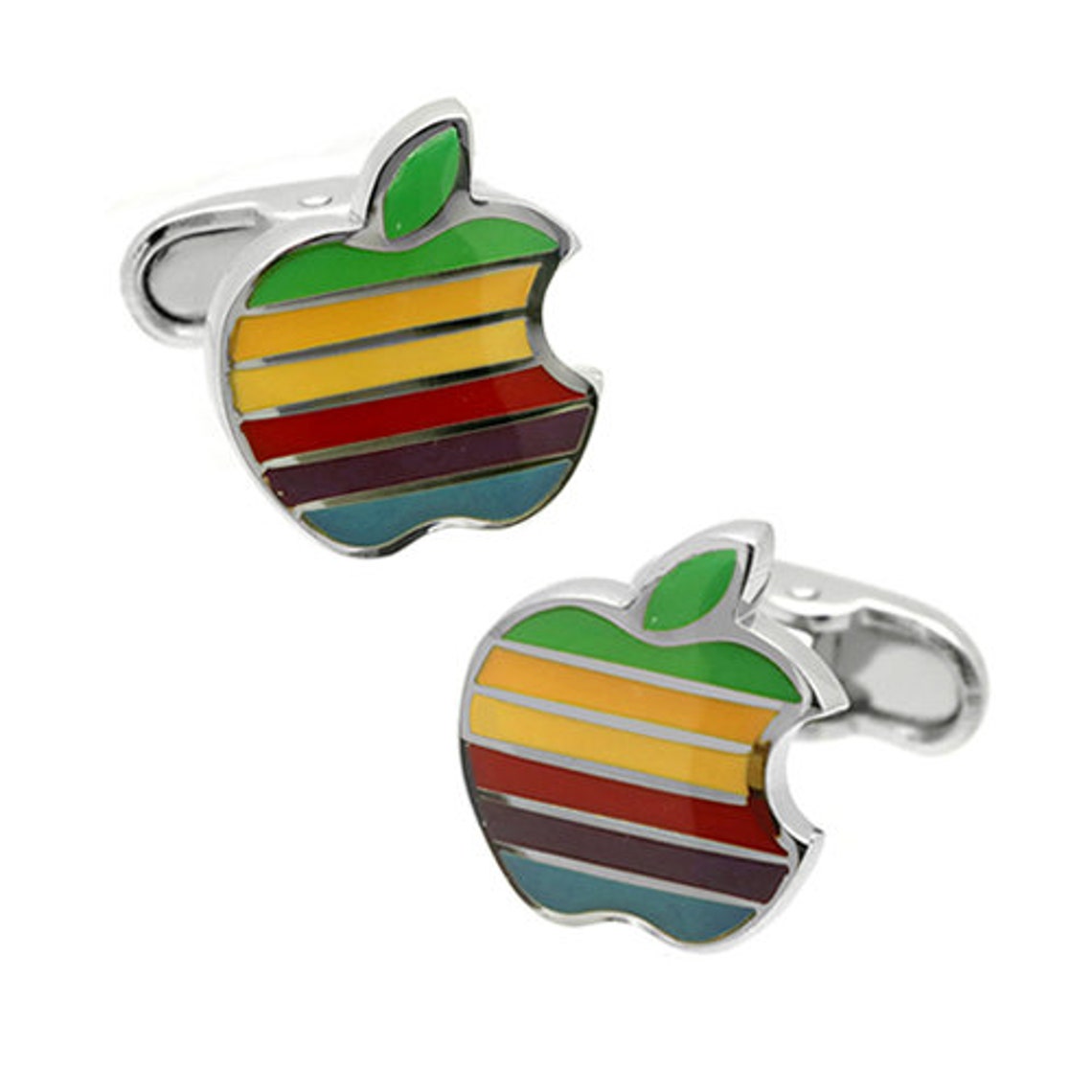 Apple Rainbow Cufflinks - Etsy