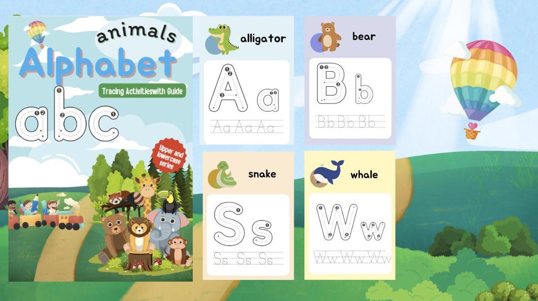 Animals Alphabet Upper and Lowercase Tracing Activities Workbook ...