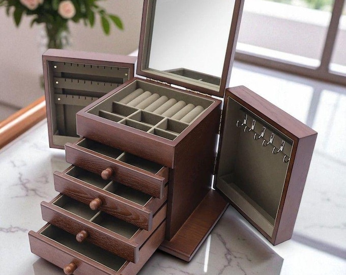 Jewelry Organizer, Jewelry Box, Wooden Box, Jewelry Storage, Wooden ...