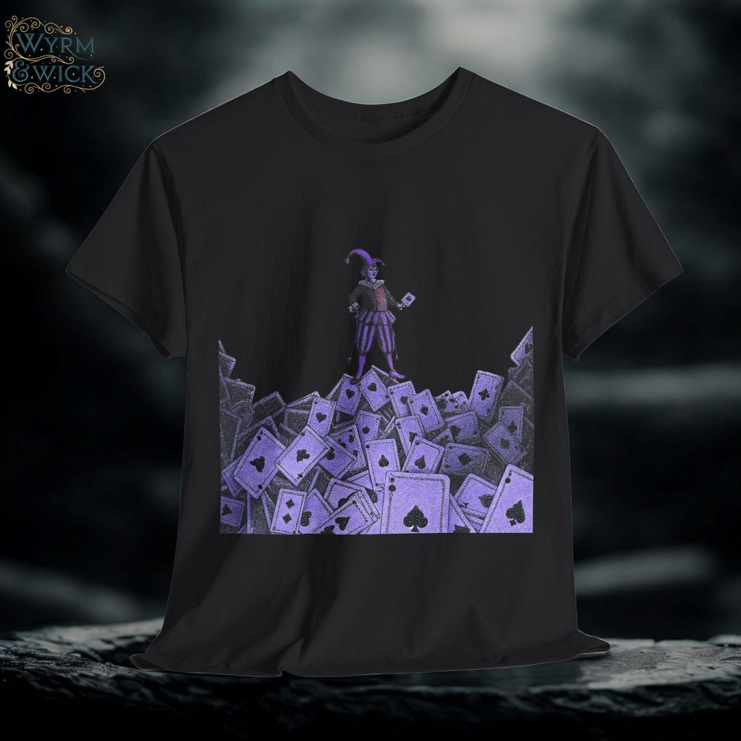 Medieval Fantasy Castlecore Graphic Unisex Tee, Jesters Cards Print ...