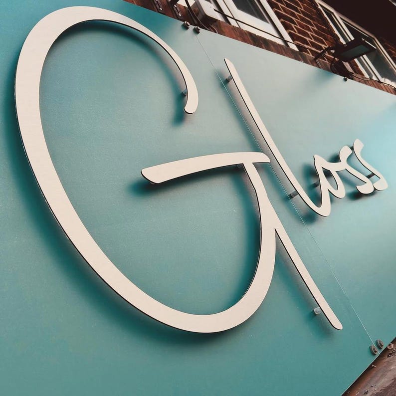 Floating Metal Sign, Laser Cut Letters, 2D and Raised Metal Sign ...