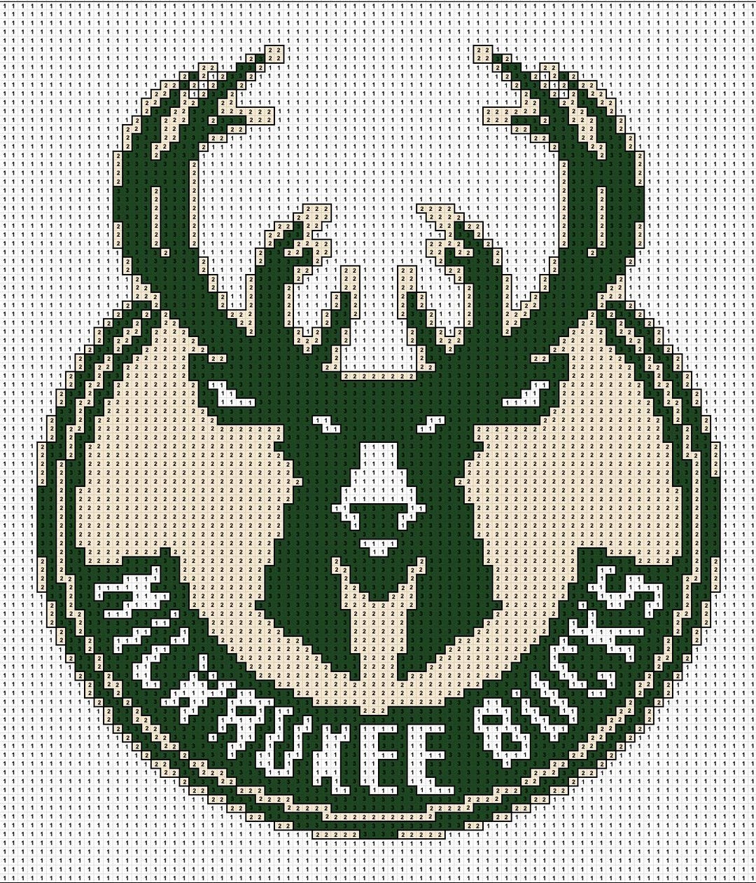 Milwaukee Bucks Color by Numbers, Crochet Pattern, Beading Pattern - Etsy