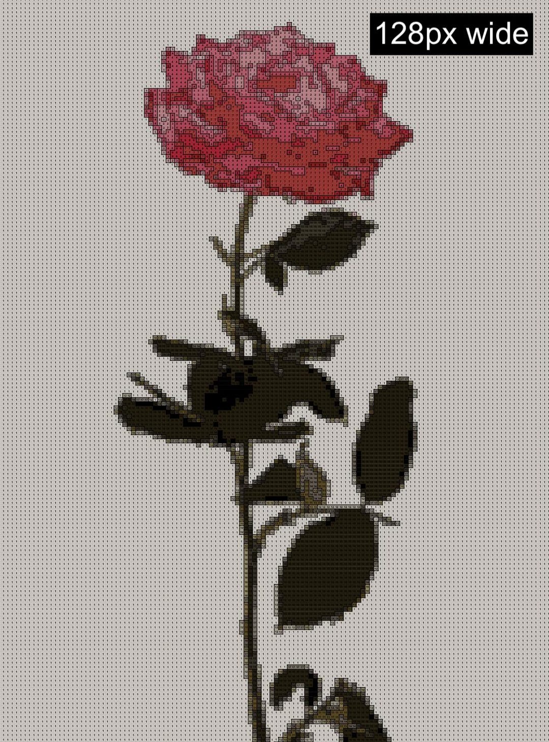 Rose Color by Numbers - Poster - Etsy