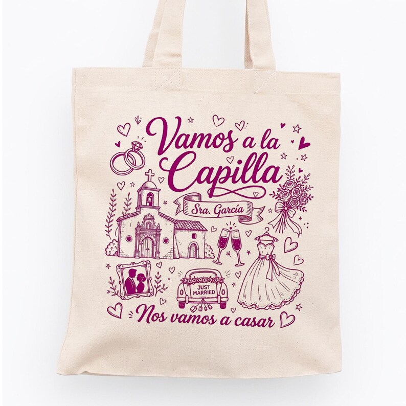 Personalized Wedding Bag “let’s Go to the Chapel” | Tote Bag | Wedding ...
