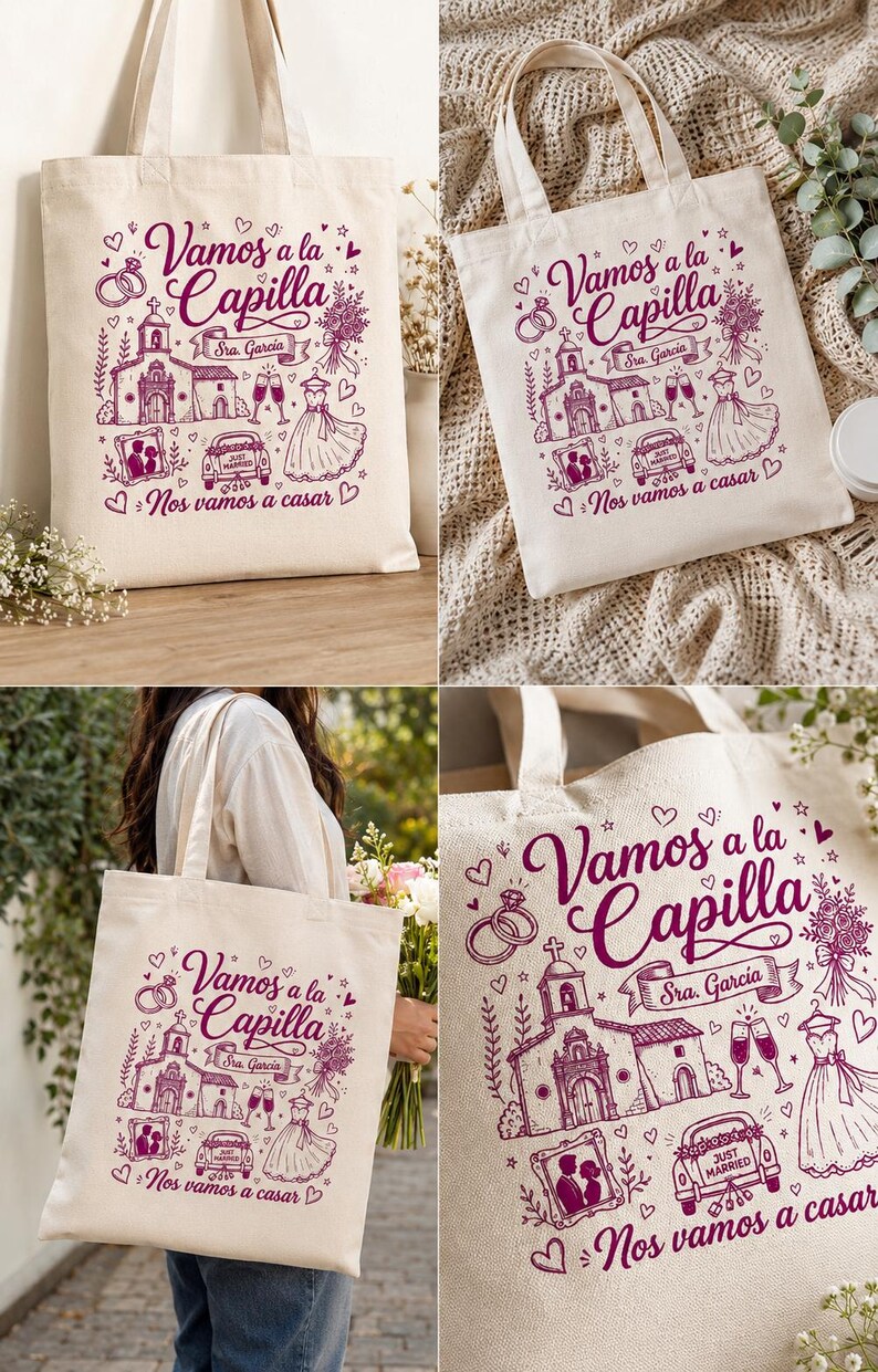Personalized Wedding Bag “let’s Go to the Chapel” | Tote Bag | Wedding ...