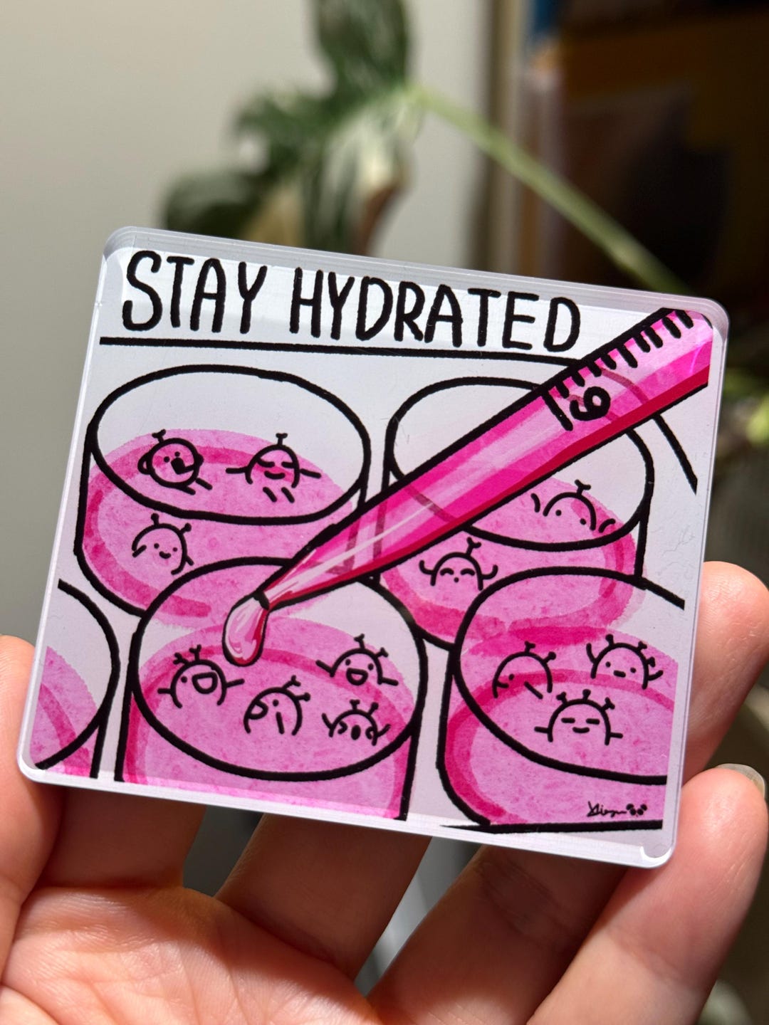 Happy Cells “stay Hydrated” Acrylic Fridge Magnet | Cell Culture ...