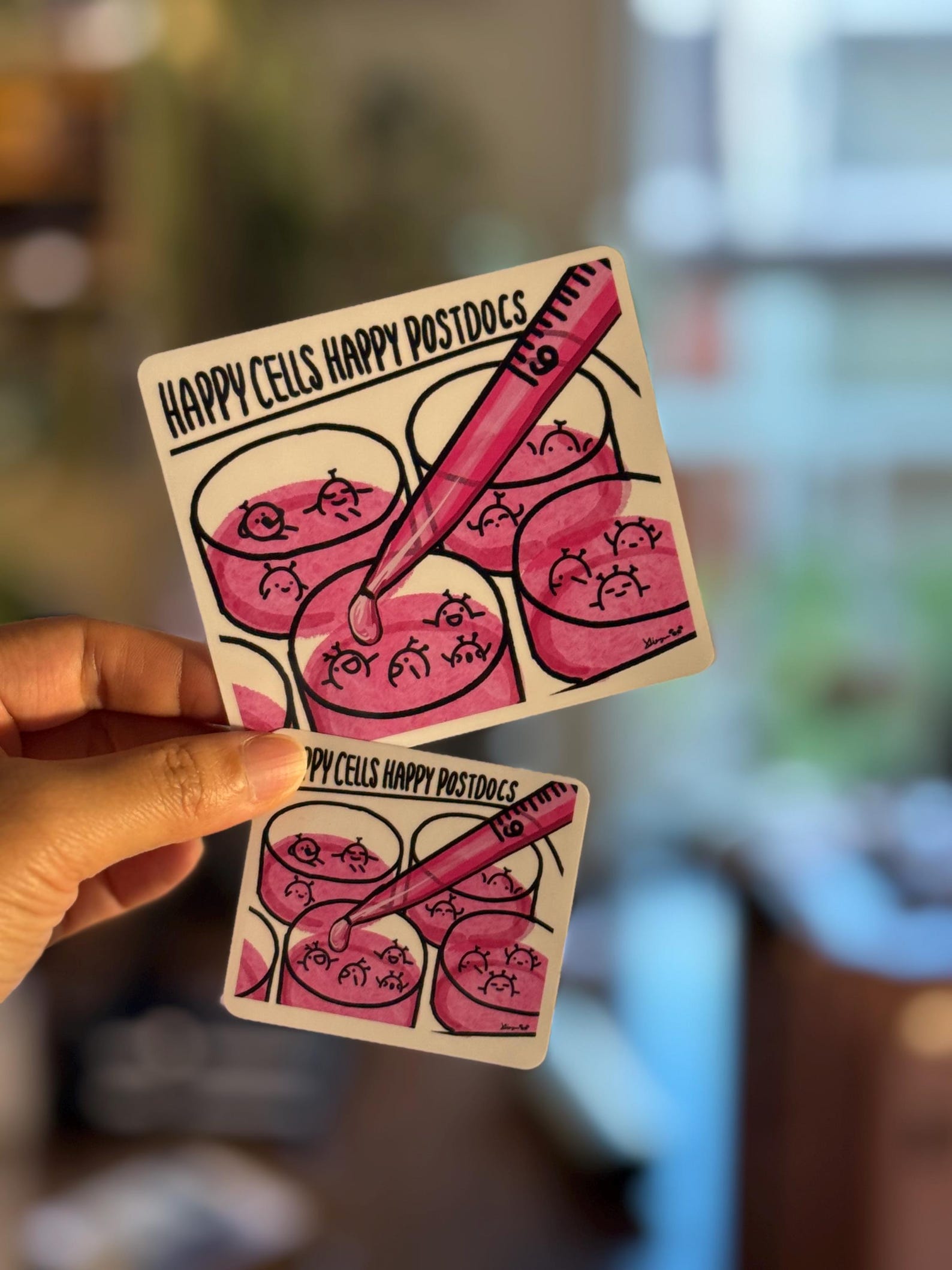 Happy Cells Science Sticker: Waterproof Vinyl Decal for Laptop or Water ...