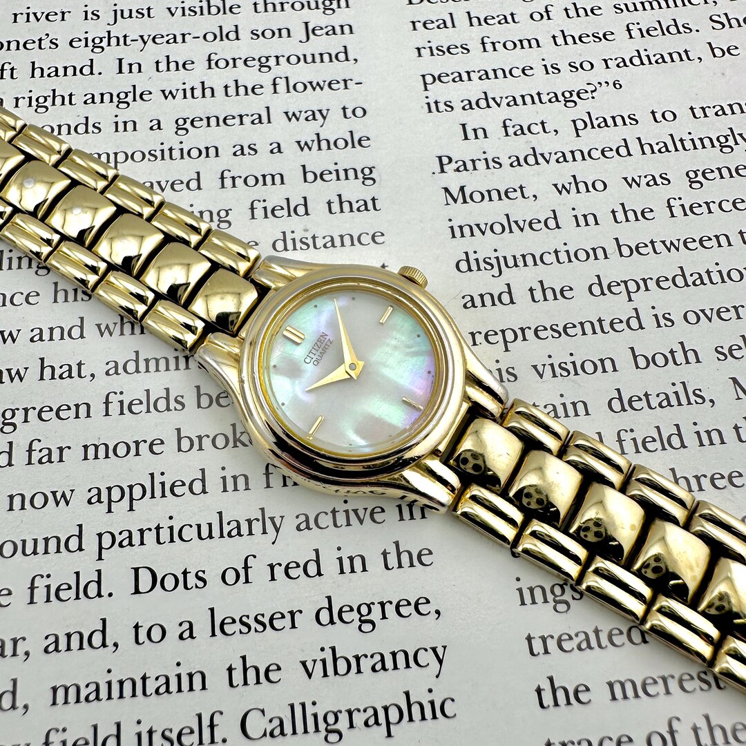 Citizen by Seiko, Gold Tone, Mother of Pearl (MOP) Dial Watch, Vintage ...