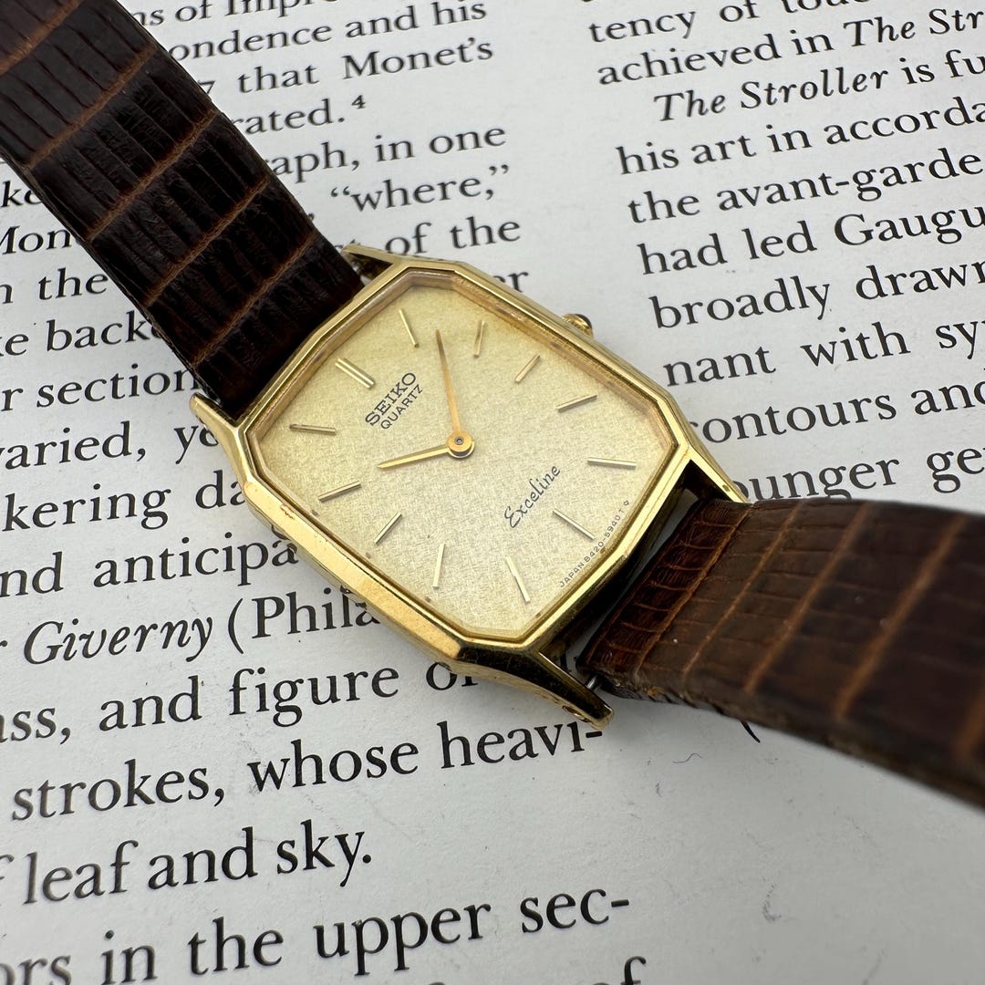Vintage Seiko Exceline Gold Octagon Watch, Women’s Champagne Dial ...
