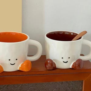 Kawaii Foot Shaped Ceramic Mug – Cute Hand Pinch Milk Cup, Funny Coffee ...