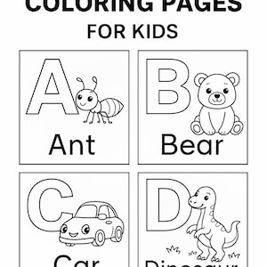 Alphabet Coloring Book for Kids A to Z Printable Letters Activity PDF ...