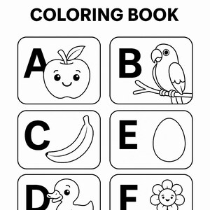 Alphabet Coloring Book for Kids A to Z Printable Letters Activity PDF ...