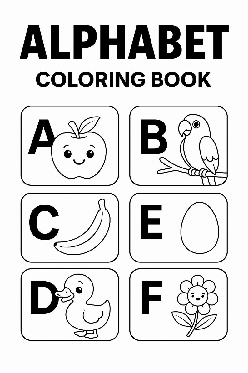 Alphabet Coloring Book for Kids A to Z Printable Letters Activity PDF ...