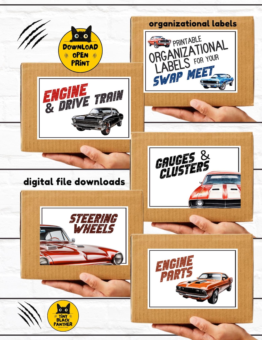 85 Printable Swap Meet Car Parts Labels: Vendor Booth Signs (digital ...