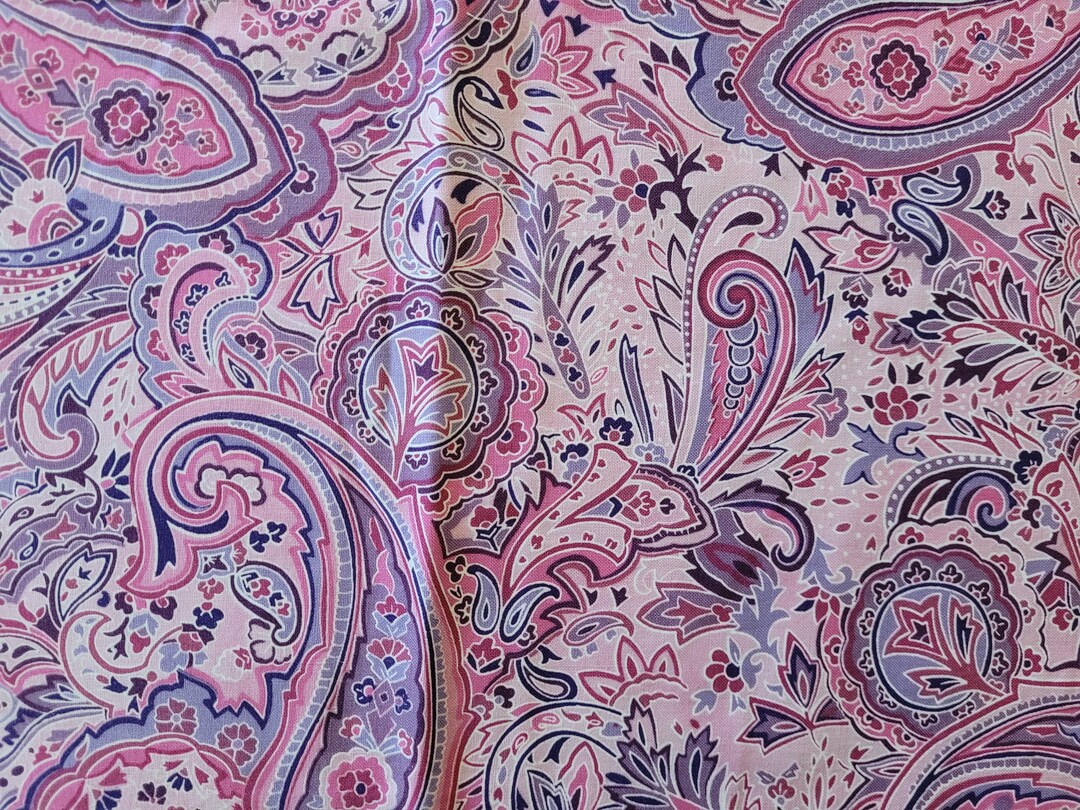 Pink Purple Paisley Cotton Fabric by Northcott - Etsy