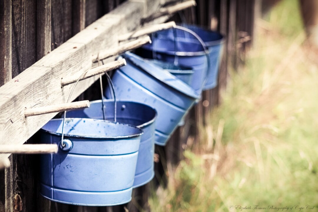 Maine Blueberry Buckets Photo: New England Autumn Art Print - Etsy