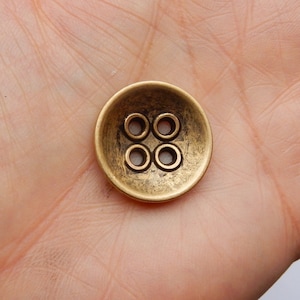 2pc Vintage Brass concave button with 4 holes 23mm | Etsy