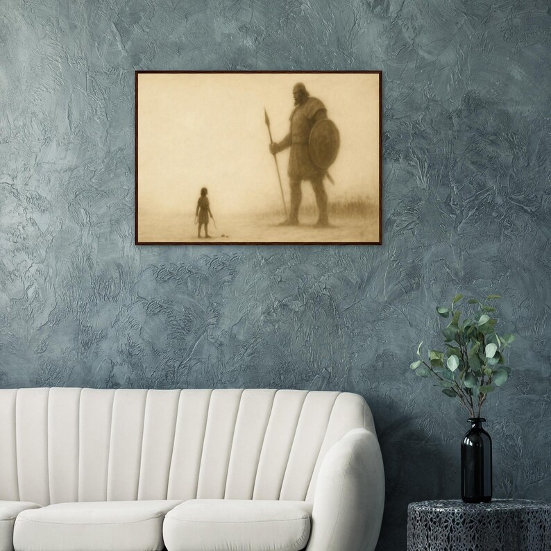 Framed David and Goliath Wall Art – Christian Fine Art Print – Museum ...